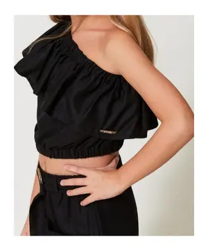 TWINSET One-shoulder Top With Maxi Flounce