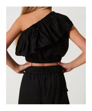 TWINSET One-shoulder Top With Maxi Flounce
