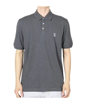 Brunello Cucinelli Logo-embroidered Polo Shirt - Gray