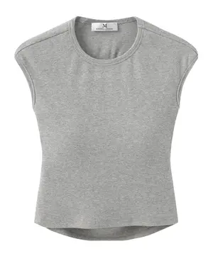 Marissa Chiara Crew Neck T-shirt With Open Back - Grey