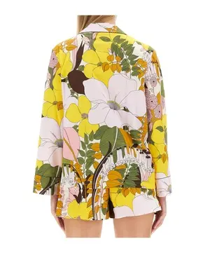 La DoubleJ Floral Print Button-up Blouse