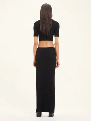 COURREGES Courrèges Ribbed Knit Maxi Skirt With Slit Detail