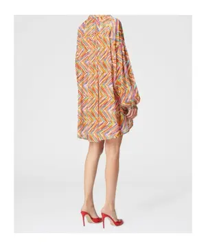 Missoni Printed Long Sleeve Collared Beach Dress