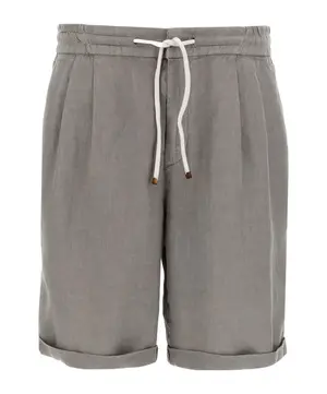 Brunello Cucinelli Brunello Cucinelli Elasticated Knee-Length Shorts Grey