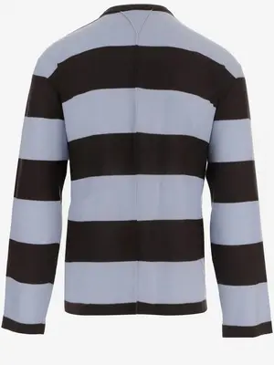 Bottega Veneta Oversized Striped Knitted Sweater - Gray