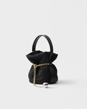 Prada Re-nylon And Nappa Leather Bucket Bag - Black