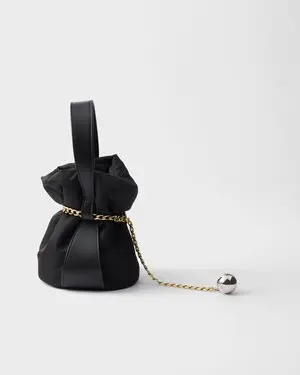 Prada Re-nylon And Nappa Leather Bucket Bag - Black