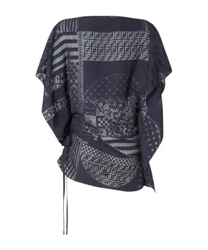 Fendi Boat Neck Asymmetrical Patchwork Top