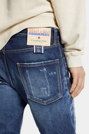 Dsquared2 Slim Fit Straight Leg Jeans With Distressed Finish - Blue