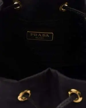 Prada Re-nylon Triangle-logo Drawstring Bucket Bag - Black