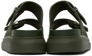Alexander McQueen Logo Embossed Slides - Green
