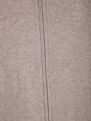 Soft Goat High-neck Zip-up Cardigan - Beige