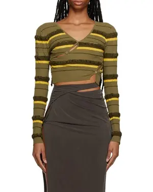 Jacquemus Striped Cropped Jumper