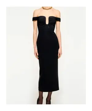 Roland Mouret Sleeveless Off-the-shoulder Cady Dress
