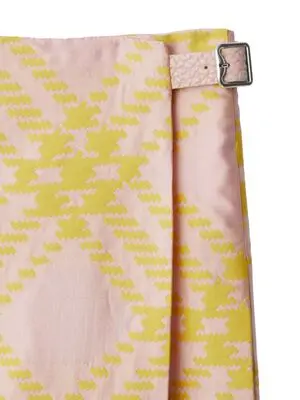 Burberry Checked Pleated Mini Skirt - Nude