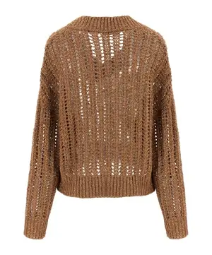 Brunello Cucinelli V-neck Drop Shoulder Jumper With Sequin Accents