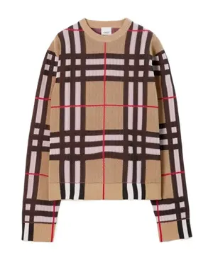Burberry Checked Knitted Jumper - Multicolor