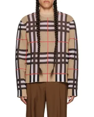 Burberry Checked Knitted Jumper
