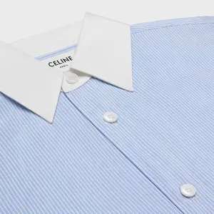 Celine Romy Shirt In Striped Silk - Blue