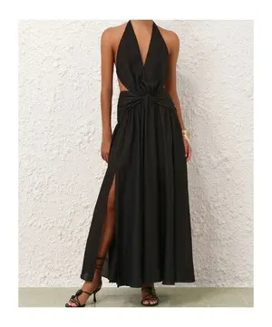 Zimmermann Halterneck Gathered Midi Dress