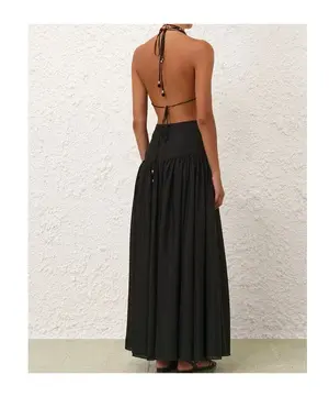 Zimmermann Halterneck Gathered Midi Dress