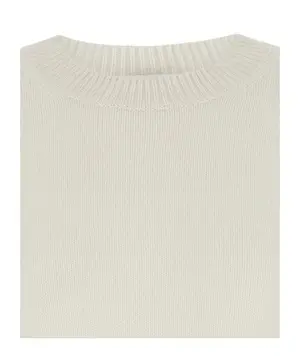 ALLUDE Relaxed Crewneck Sweater - White