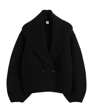TOTEME Collared Long-sleeved Knit Sweater - Black