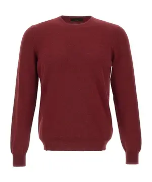 GRAN SASSO Long-sleeved Crewneck Knitted Jumper - Red