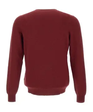 GRAN SASSO Long-sleeved Crewneck Knitted Jumper - Red