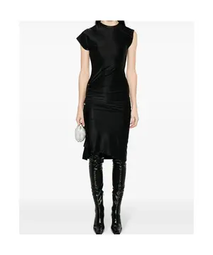 Rabanne Gathered Satin Midi Dress