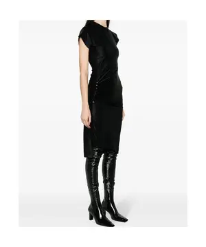 Rabanne Gathered Satin Midi Dress