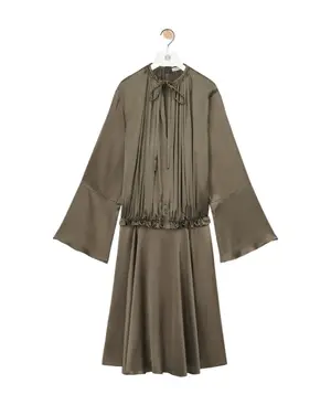 Loewe Long-sleeved Tunic Dress With Pleated Detail