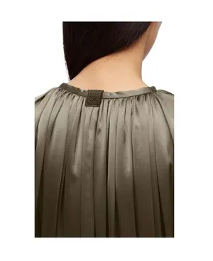 Loewe Long-sleeved Tunic Dress With Pleated Detail