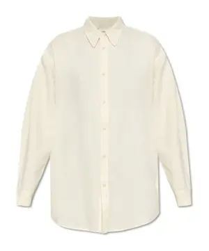 Cream Button Up Shirts For Women