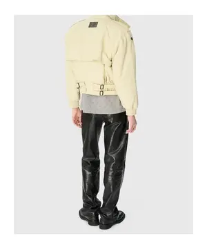 MARINE SERRE Buckled Gabardine Bomber Jacket