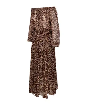 Isabel Marant Étoile Off-the-shoulder Leopard Print Maxi Dress