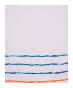 Casablanca Mid-rise Striped Embroidered Shorts - White