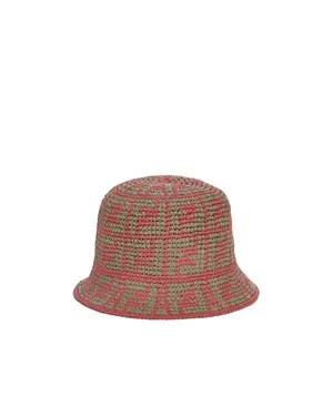 Fendi Crochet-knit Jacquard Bucket Hat - Multicolor