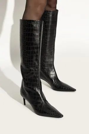 Dolce & Gabbana Embossed Logo Plaque Knee-high Boots