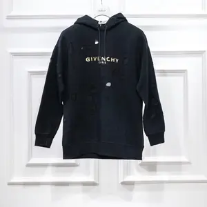 Givenchy Distressed Logo-print Cotton Hoodie