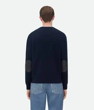 Bottega Veneta Intrecciato Leather Patch Jumper - Black