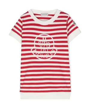 Moncler Striped T-shirt With Logo Embroidery