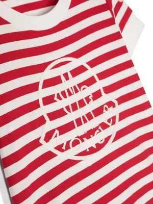 Moncler Striped T-shirt With Logo Embroidery