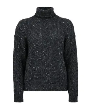 Max Mara Cable-knit Roll-neck Sweater - Black