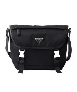Prada Re-nylon Foldover-top Shoulder Bag - Black