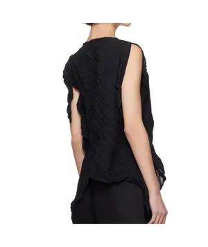 Issey Miyake Wrinkled And Twisted Warp Knit Top
