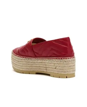 Gucci Gg Straw Platform Espadrilles