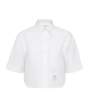 Thom Browne Cropped Shirt With Lapel And Pocket