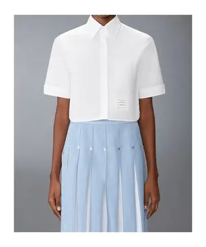 Thom Browne Cropped Shirt With Lapel And Pocket
