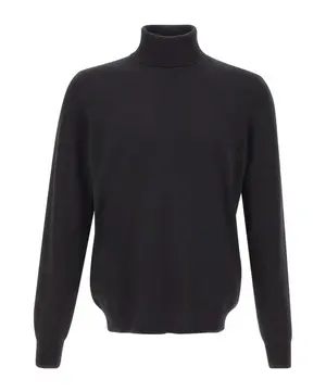 GRAN SASSO Ribbed Turtleneck Knitted Sweater - Black
